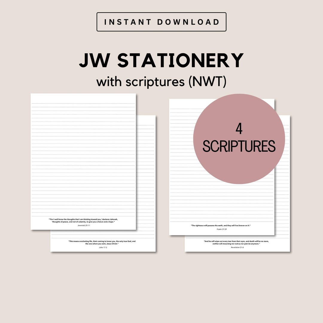 JW Letter Writing Set for Men Paper for Jehovah's Witnesses With Bible ...