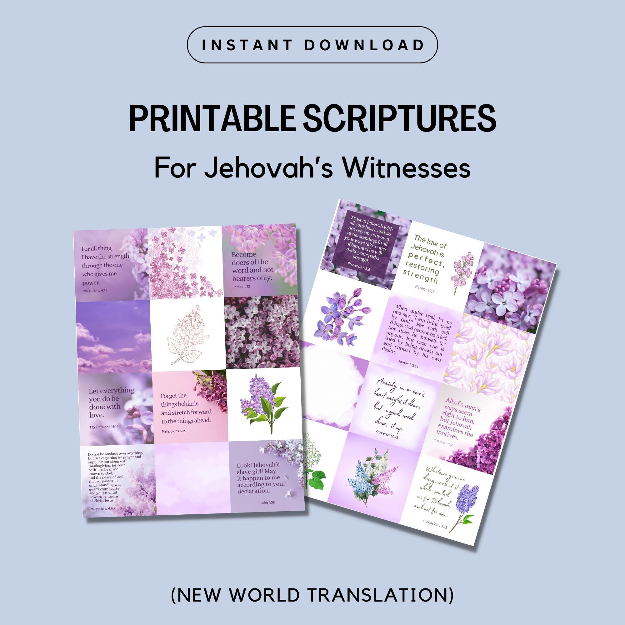 JW Printable Scriptures for Journaling Personal Study Project Bible ...
