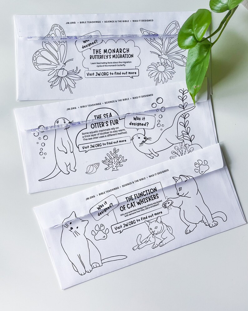 JW Printable Coloring Envelopes for Kids Was It Designed Jw - Etsy