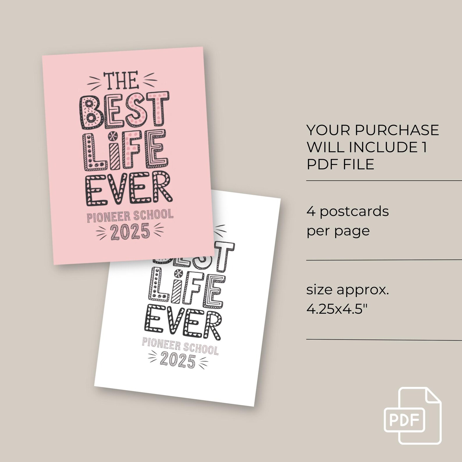 Best Life Ever 2025 Pioneer School Printable Postcards JW Digital ...