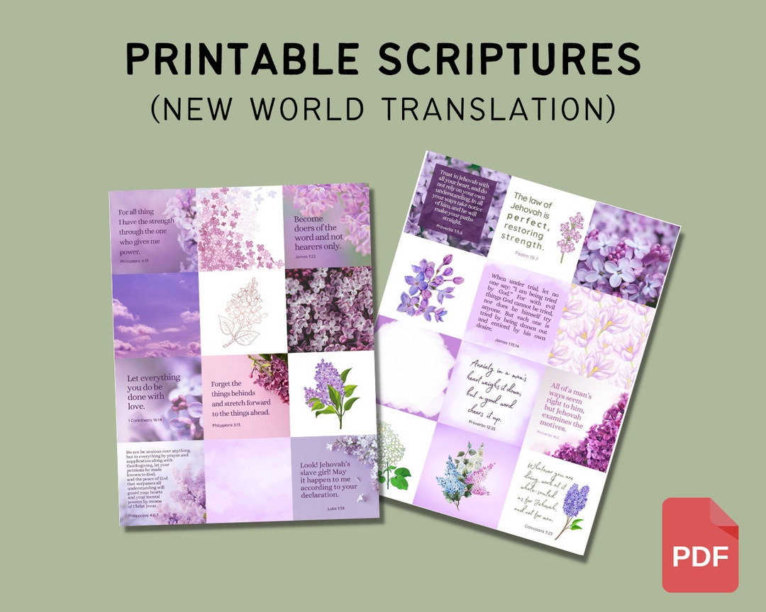 JW Printable Scriptures for Journaling, New World Translation, NWT, Jw ...
