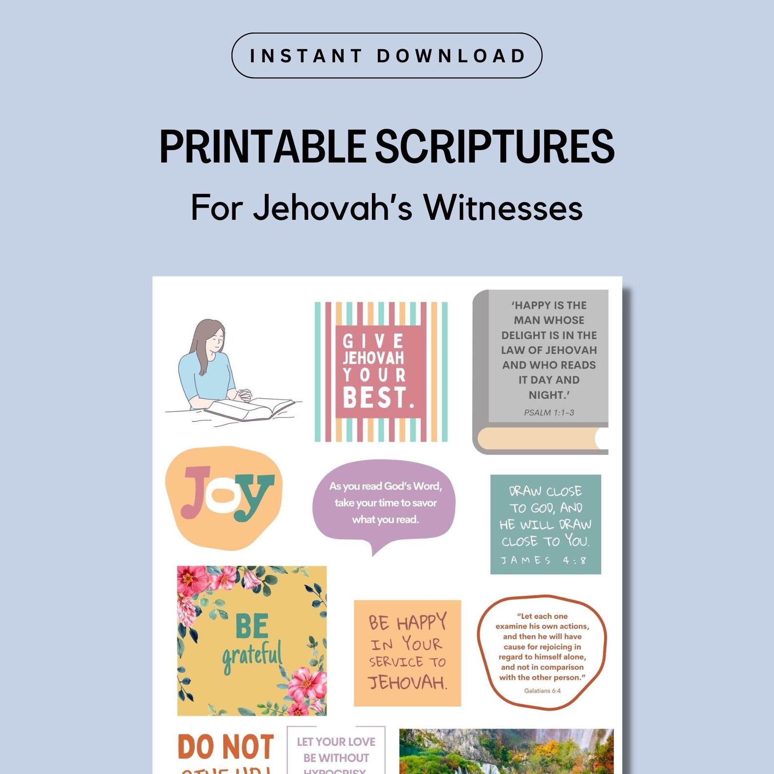 JW Printable Scriptures for Journaling Personal Study Project Bible ...