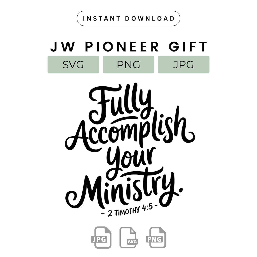 JW Pioneer Png Svg File for Jehovah's Witnesses Gifts Cuttable Clip Art ...