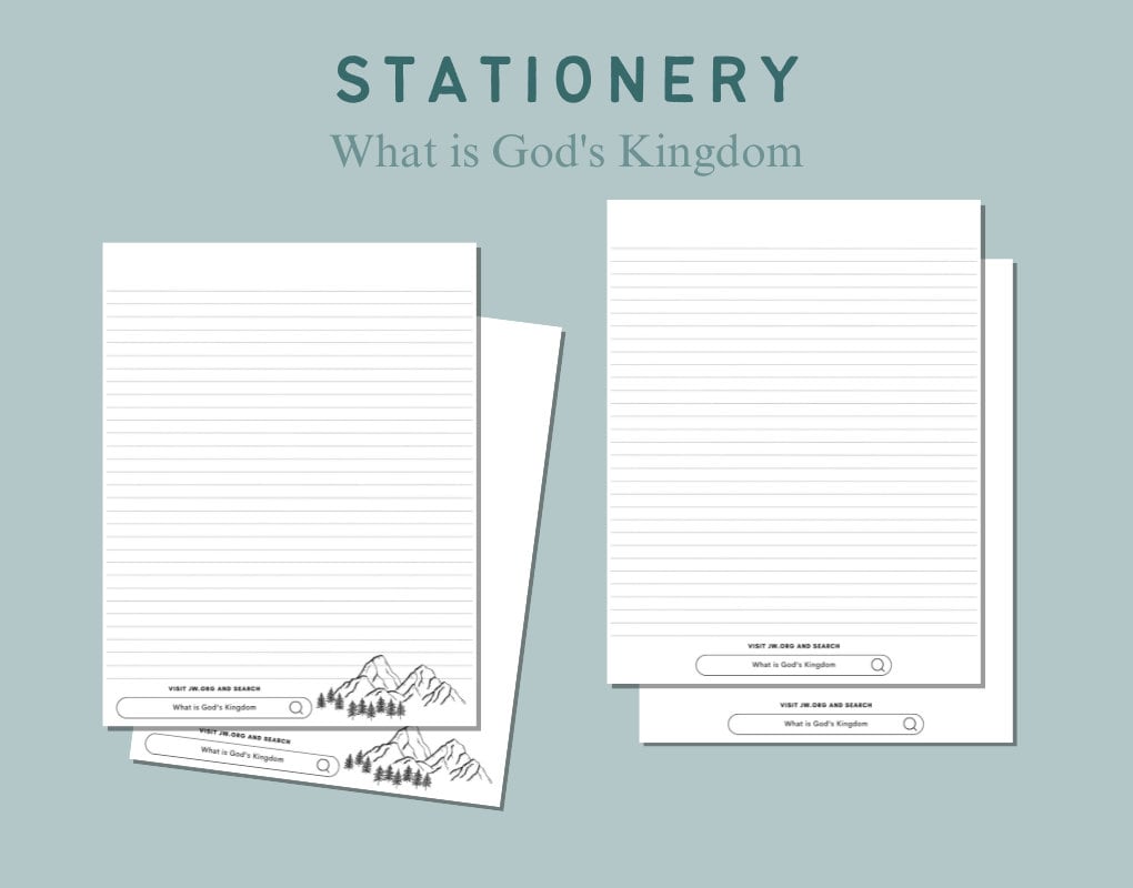 JW Letter Writing Set Printable Paper Stationery for Jehovah's ...