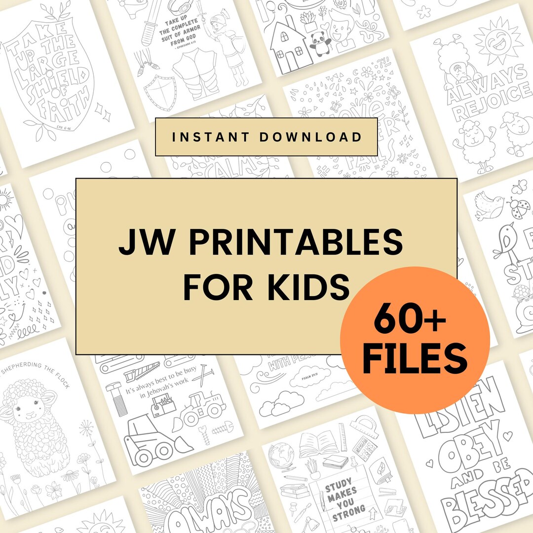 JW Bundle for Kids 60+ Colouring Pages for Jehovah's Witnesses Kids ...