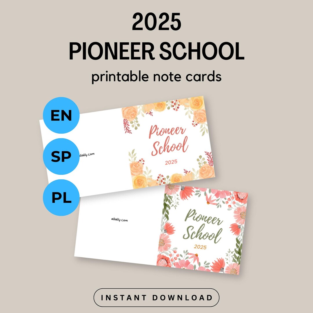 PSS 2025 Note Cards Printable Gift for Jehovah's Witnesses Pioneer ...