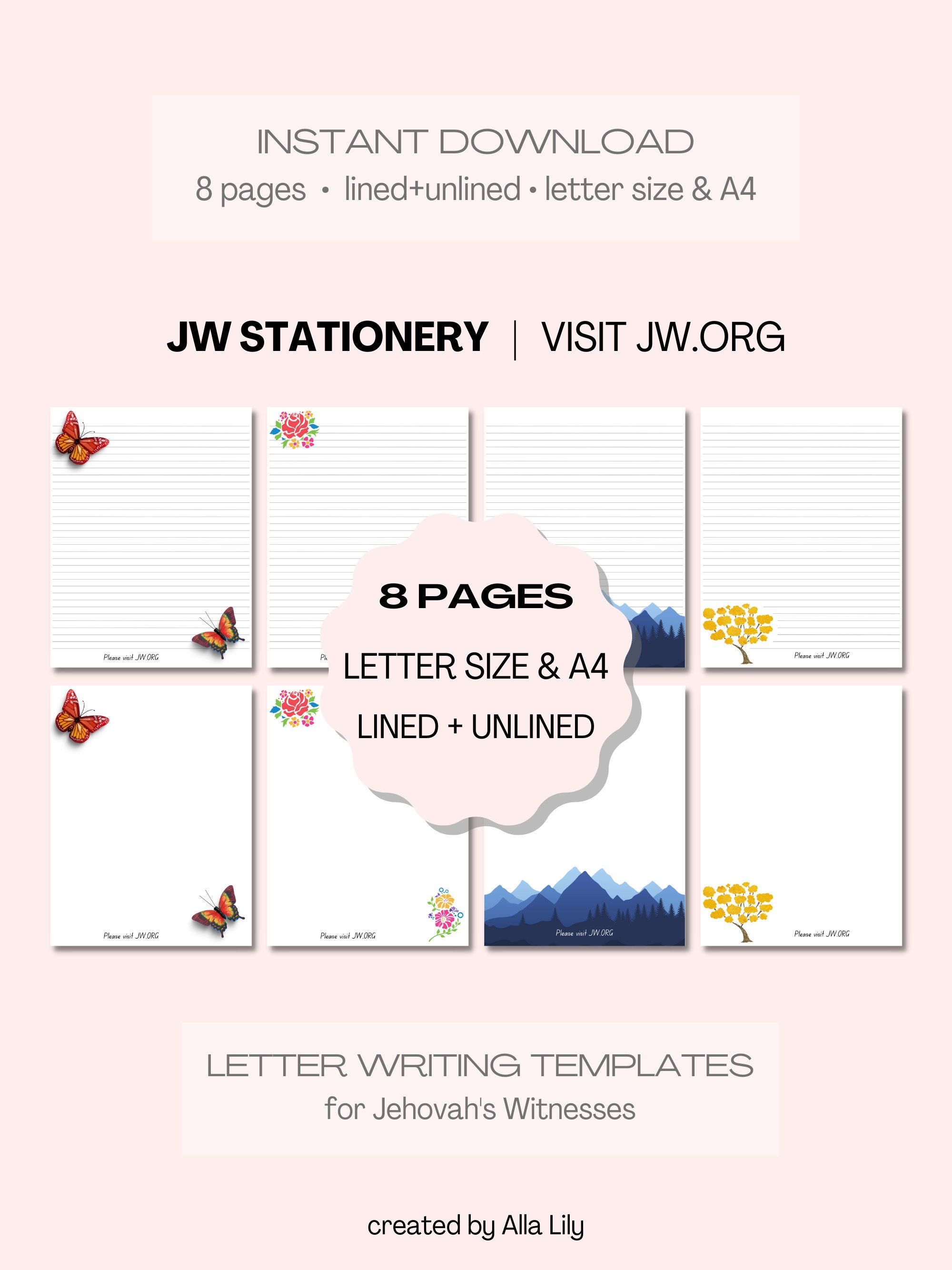 8 Letter Writing Templates for Jehovah's Witnesses Jw - Etsy