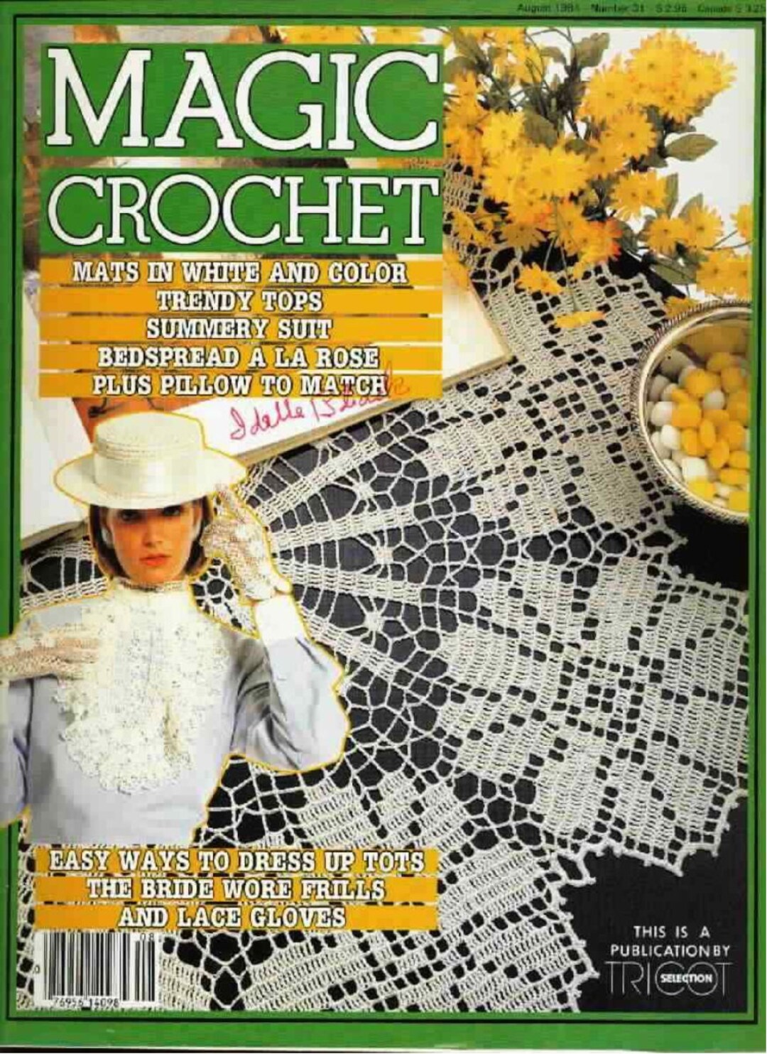 PDF Old Magazine Crochet Patterns 1984. 34 Color Pages of Napkins ...