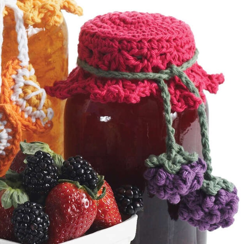 Crochet Pattern Funny Fruit Jam Jar Lids. CANNING JAR TOPPERS - Etsy