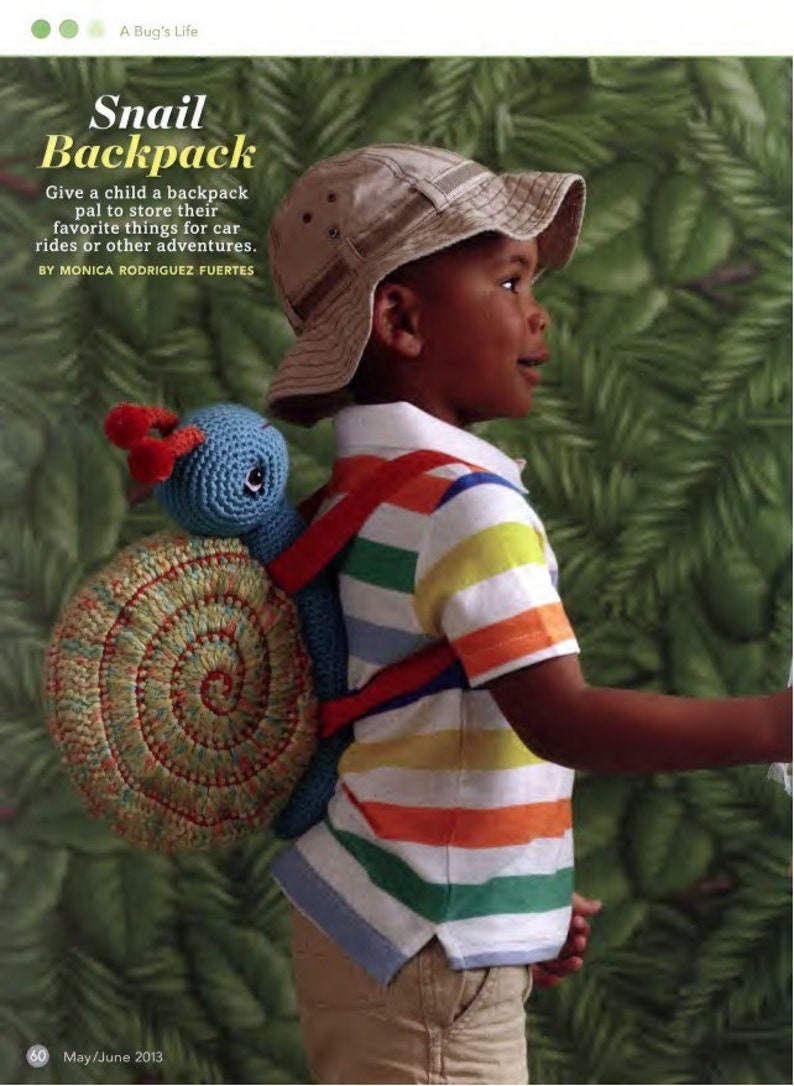Easy Crochet Pattern Kids Snail Backpack. - Etsy