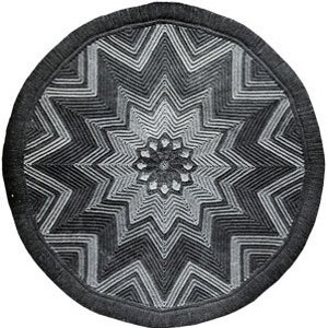Crochet Rug Pattern 1940s Vintage Round Star Rug, Zig Zag Rug Crochet ...