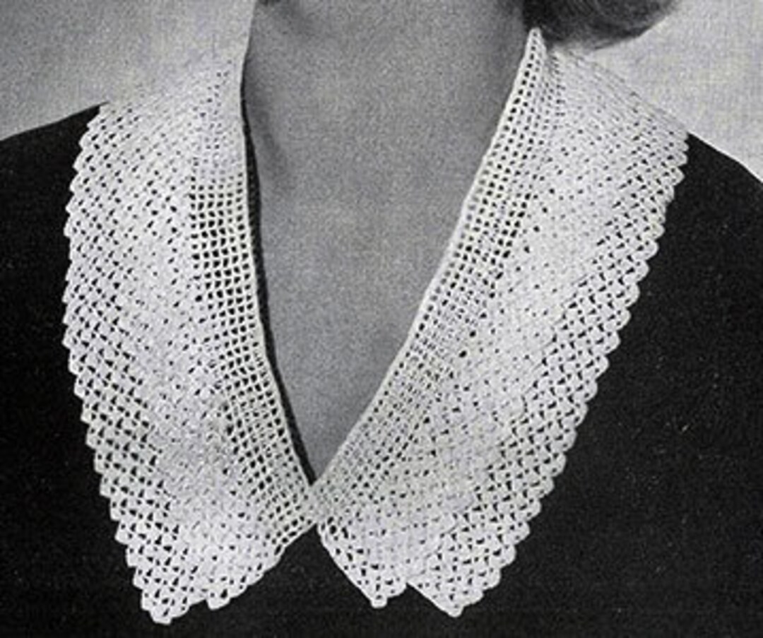 Vintage Crochet Lady Toppling Shell Collar Pattern. Size One. - Etsy