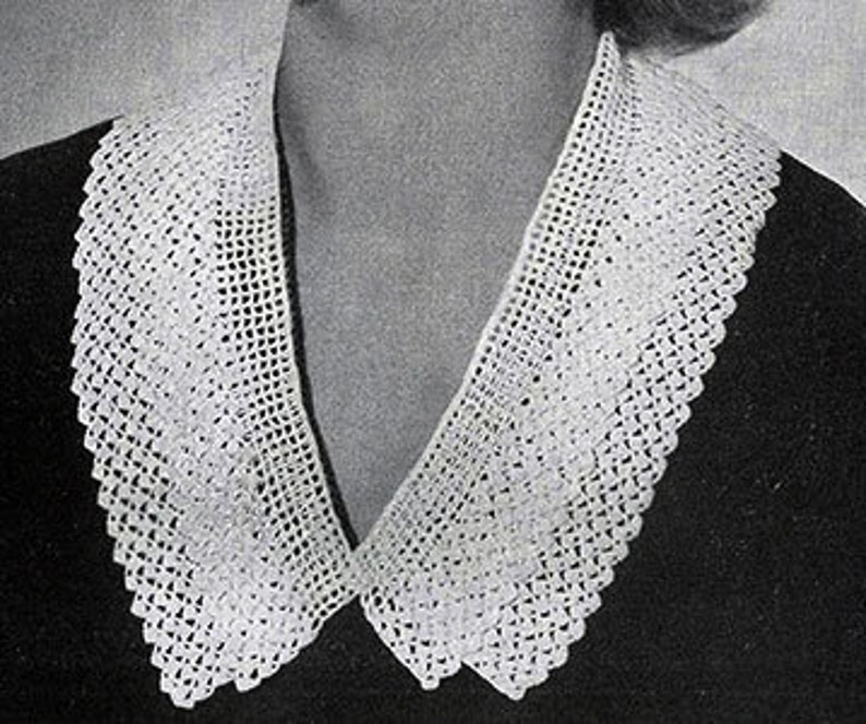 Vintage Crochet Lady Toppling Shell Collar Pattern. Size One. - Etsy