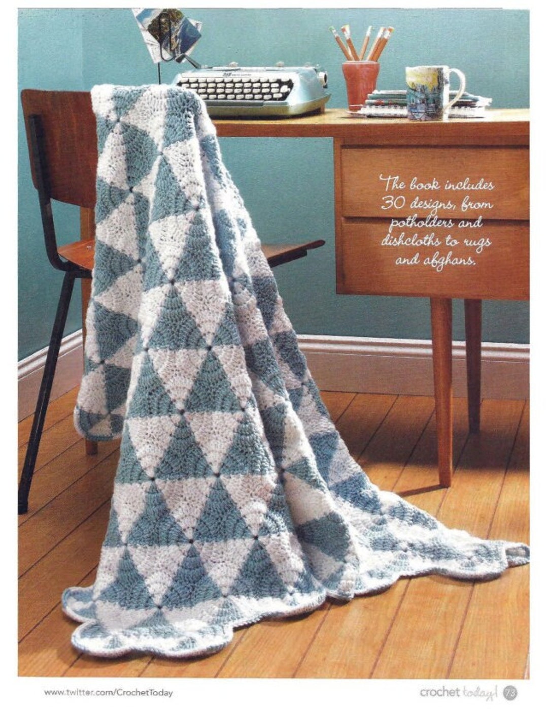 Easy Crochet Pattern Geometric Afghan Blanket. - Etsy