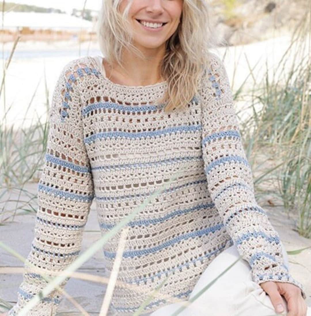 Jersey de mujer a crochet con patrón fácil. TALLAS: S XXXL. - Etsy España