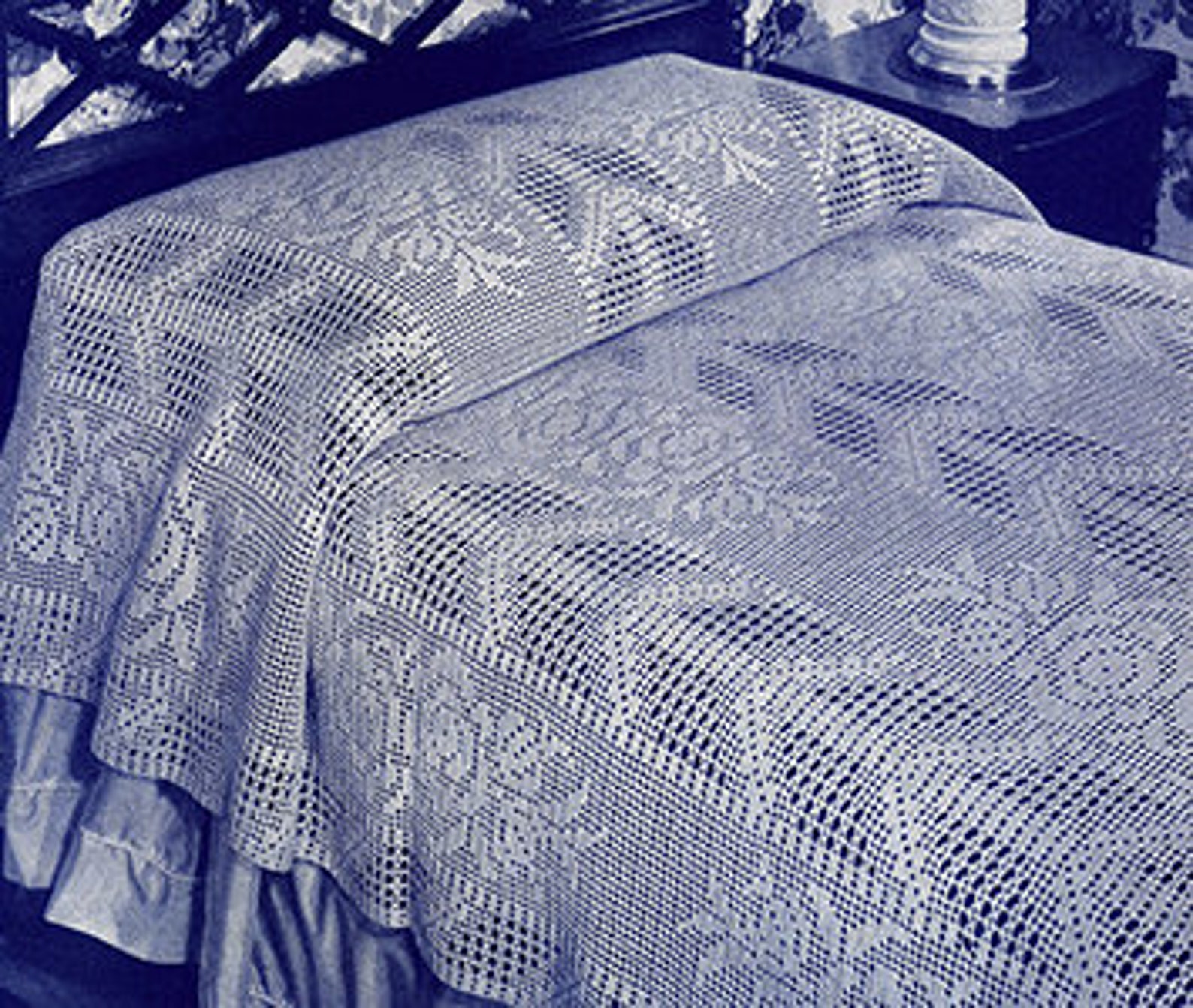 Vintage Lace Arrow and Rose Bedspread Pattern Crochet. Single Size. - Etsy