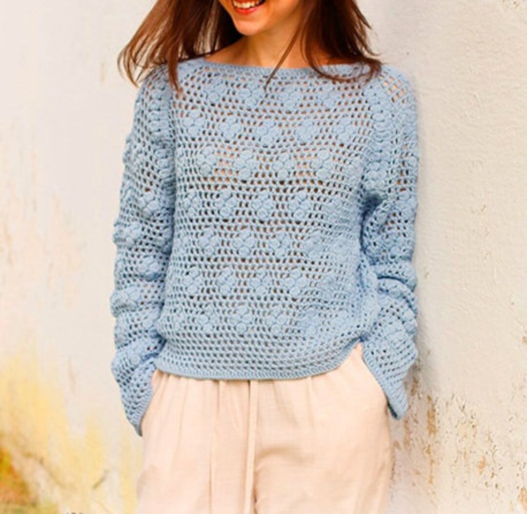 Easy Crochet Pattern Womens Mesh Jumper/pullover. Size S-XXXL. - Etsy