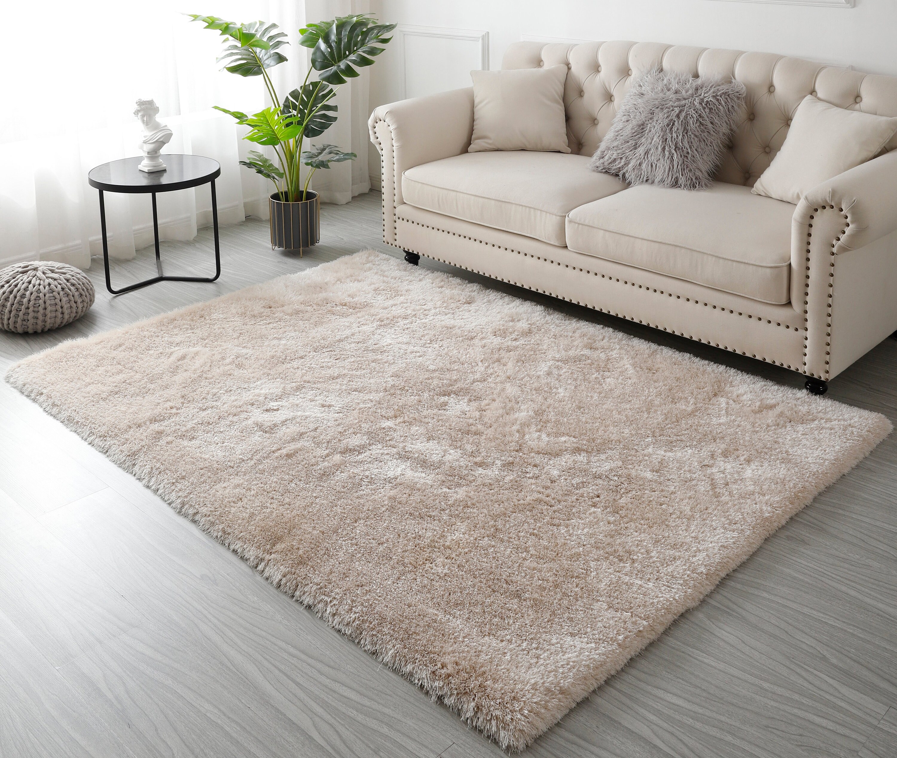 5' X 7' Feet Beige Thick Dense Pile Super Soft Living - Etsy