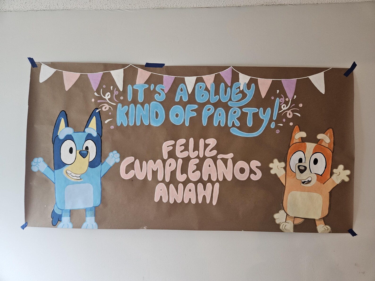 Hand Painted Bluey Birthday Banner - Etsy