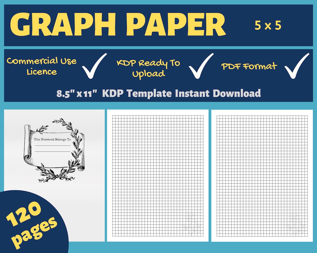 Graph Paper 5 X 5 KDP Template 8.5x11 KDP Interior - Etsy