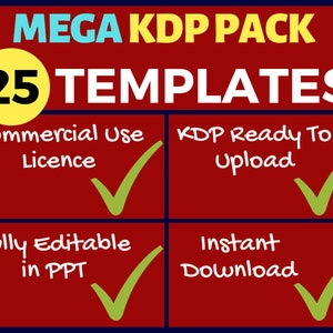 KDP Mega Pack 25 Templates Commercial Use Resell Rights | Etsy