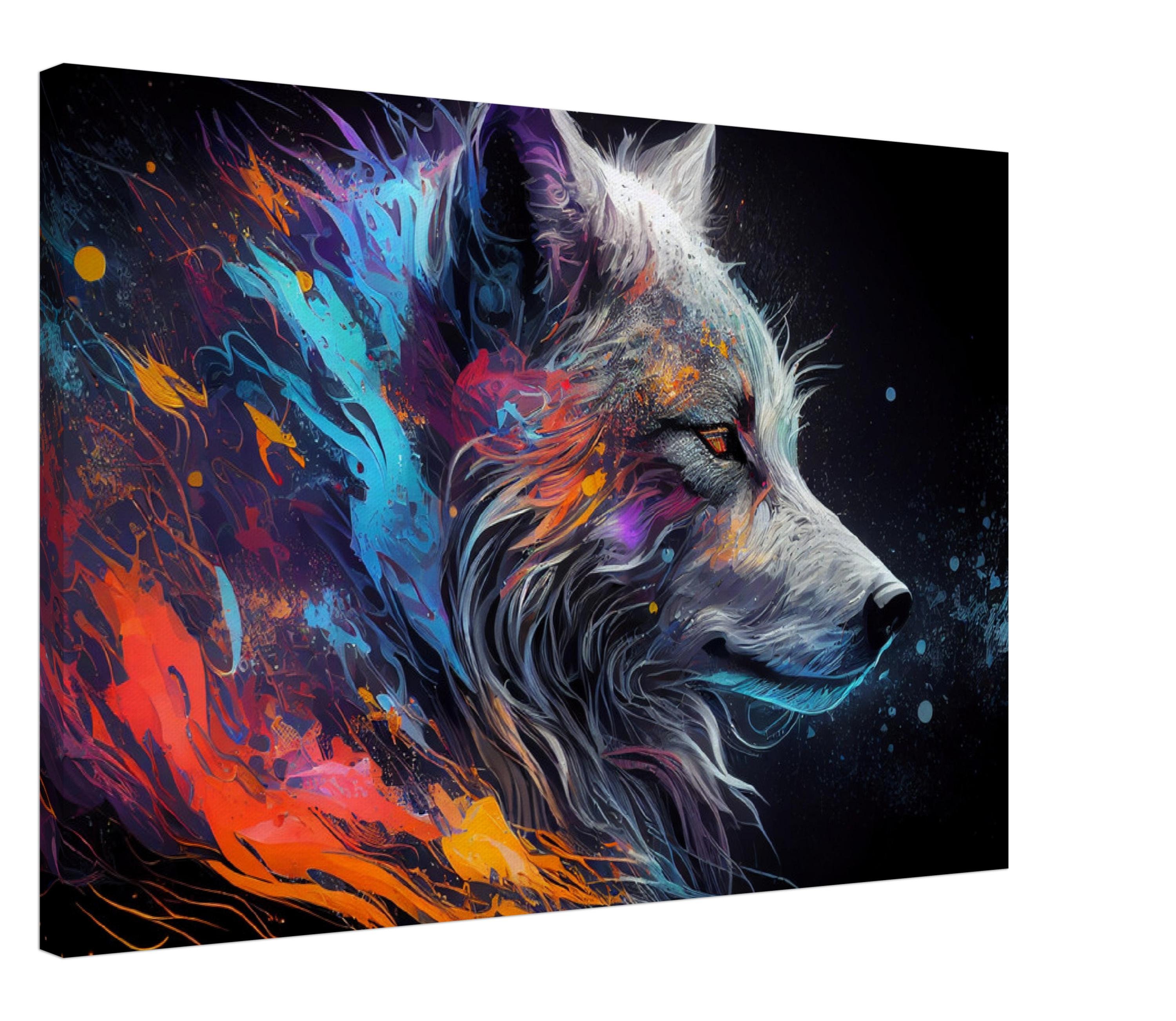 Wolf Abstract Art Canvas Print Abstract Wall Art Canvas - Etsy