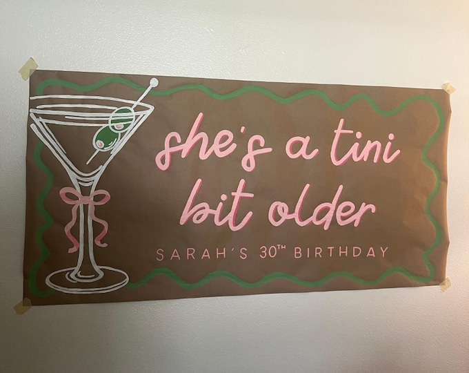 A Tini Bit Older Custom Painted Banner - Etsy