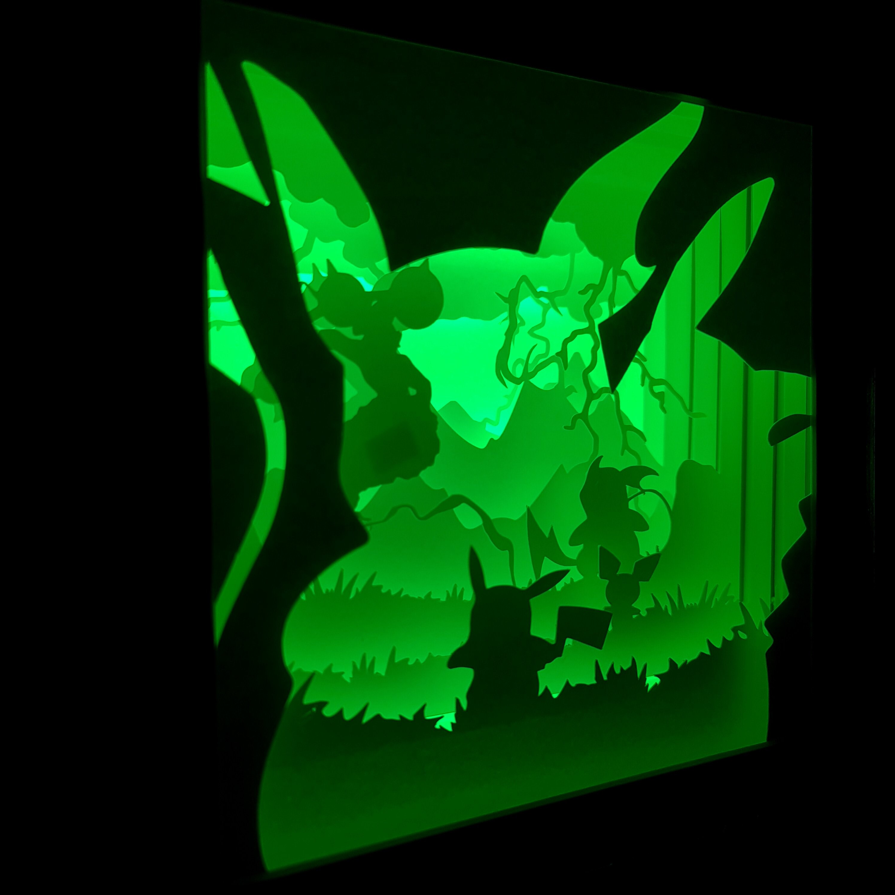 D.I.Y. Pikachu Battle Shadow Box Pokemon Light Box SVG File PNG File ...