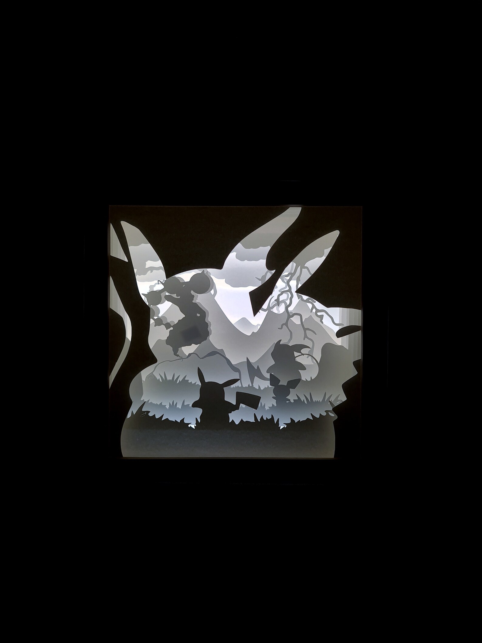 DIY. Pikachu battle shadow box Pokemon Light Box Fichier SVG Fichier ...