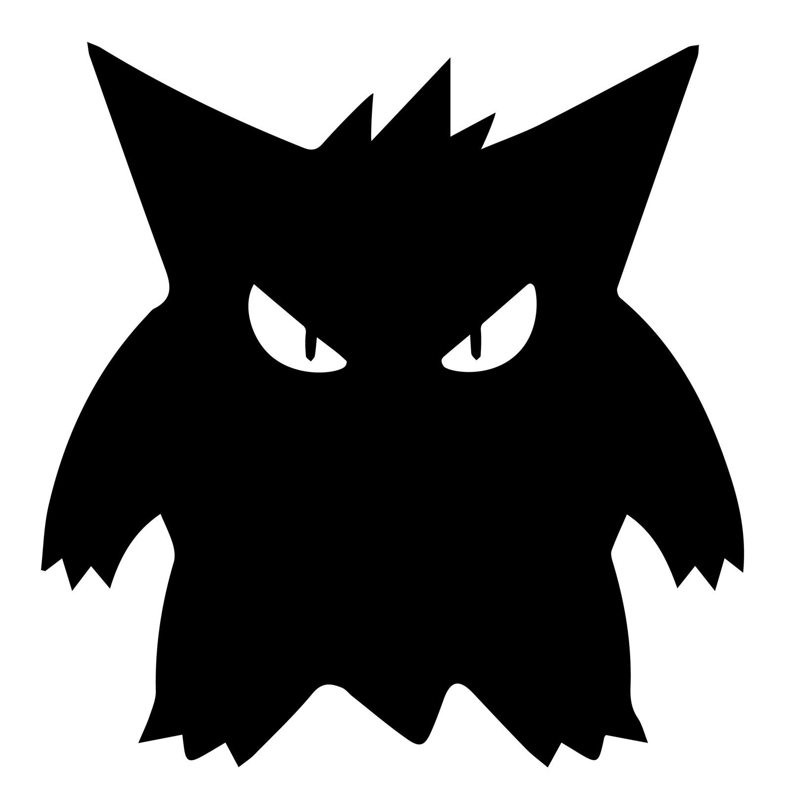 Gengar Haunter Ghastly Pokemon Stencil Silhouette SVG File PNG File ...