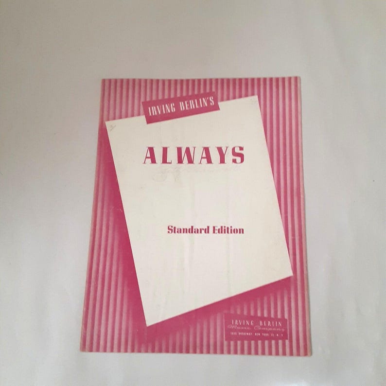 Vintage 1925 Sheet Music Always Irving Berlin Standard Edition - Etsy