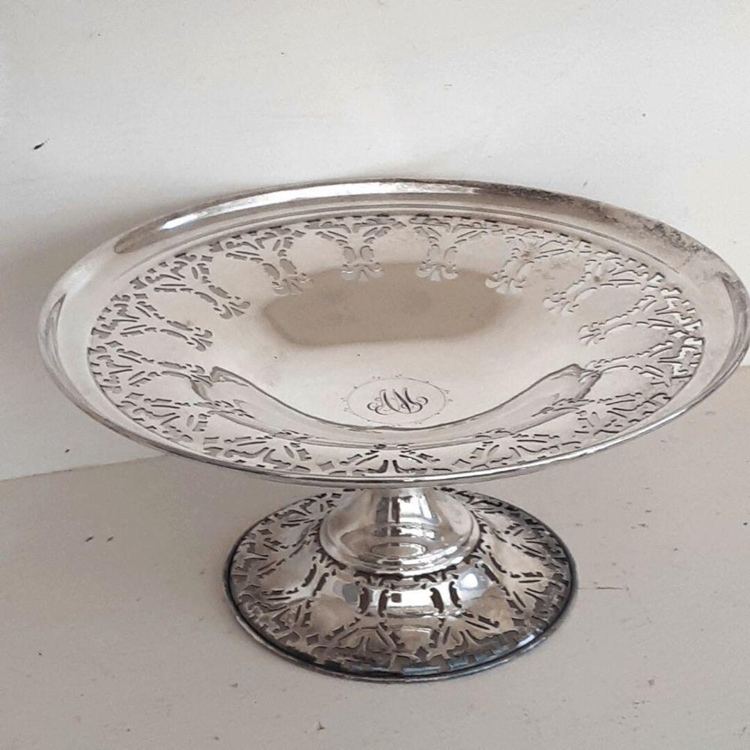 1921 Trophy Plate Silverplate Reticulated Pedestal Compote Bowl 10" - Etsy