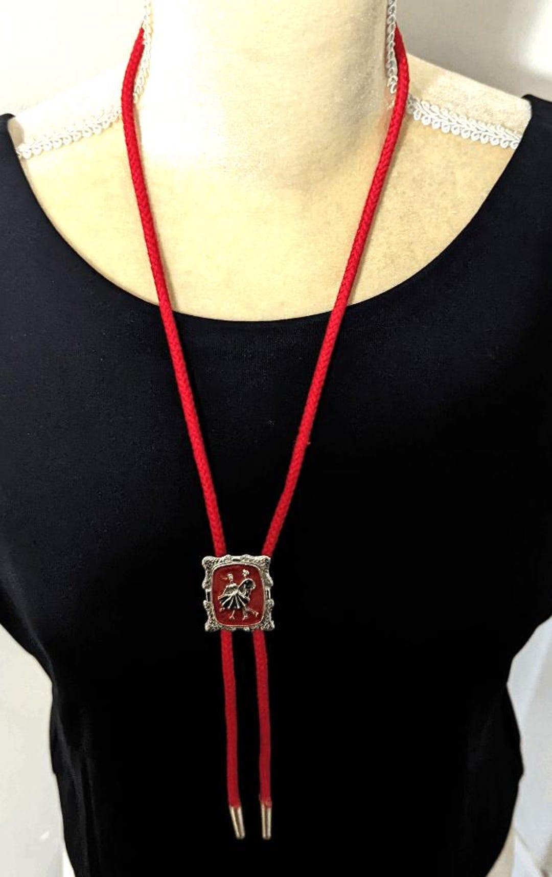 Vintage Gemmykelly Red Lariat Dance Clip Western Swing Dancing 34" - Etsy