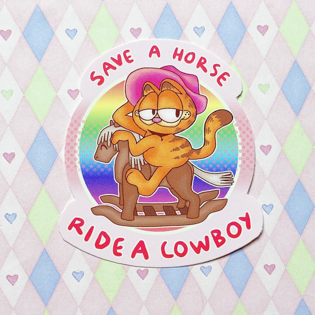 Garfield 'save a Horse Ride a Cowboy' Funny Rainbow - Etsy