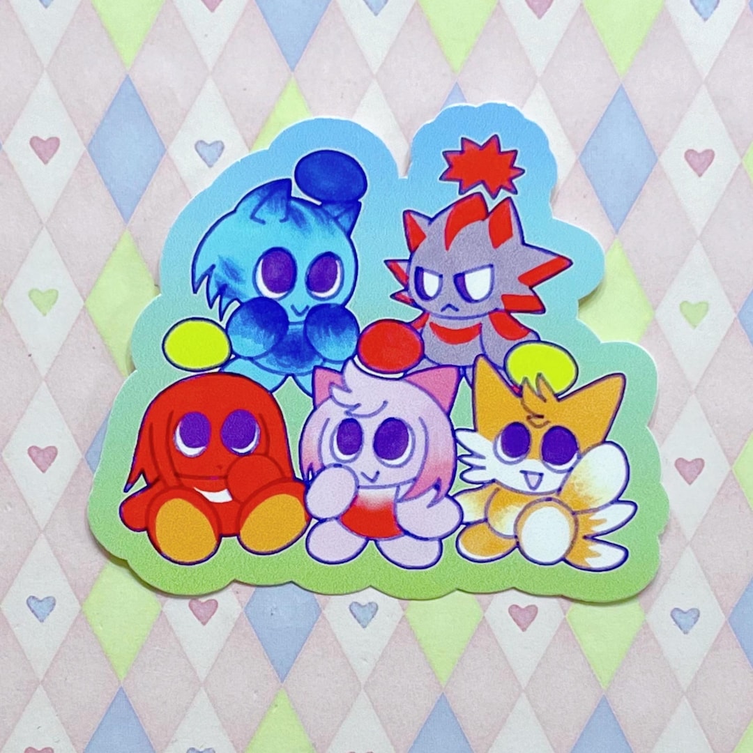 Sonic Sega Chao Tails Amy Shadow Knuckles Rainbow Anime Kidcore Vinyl ...