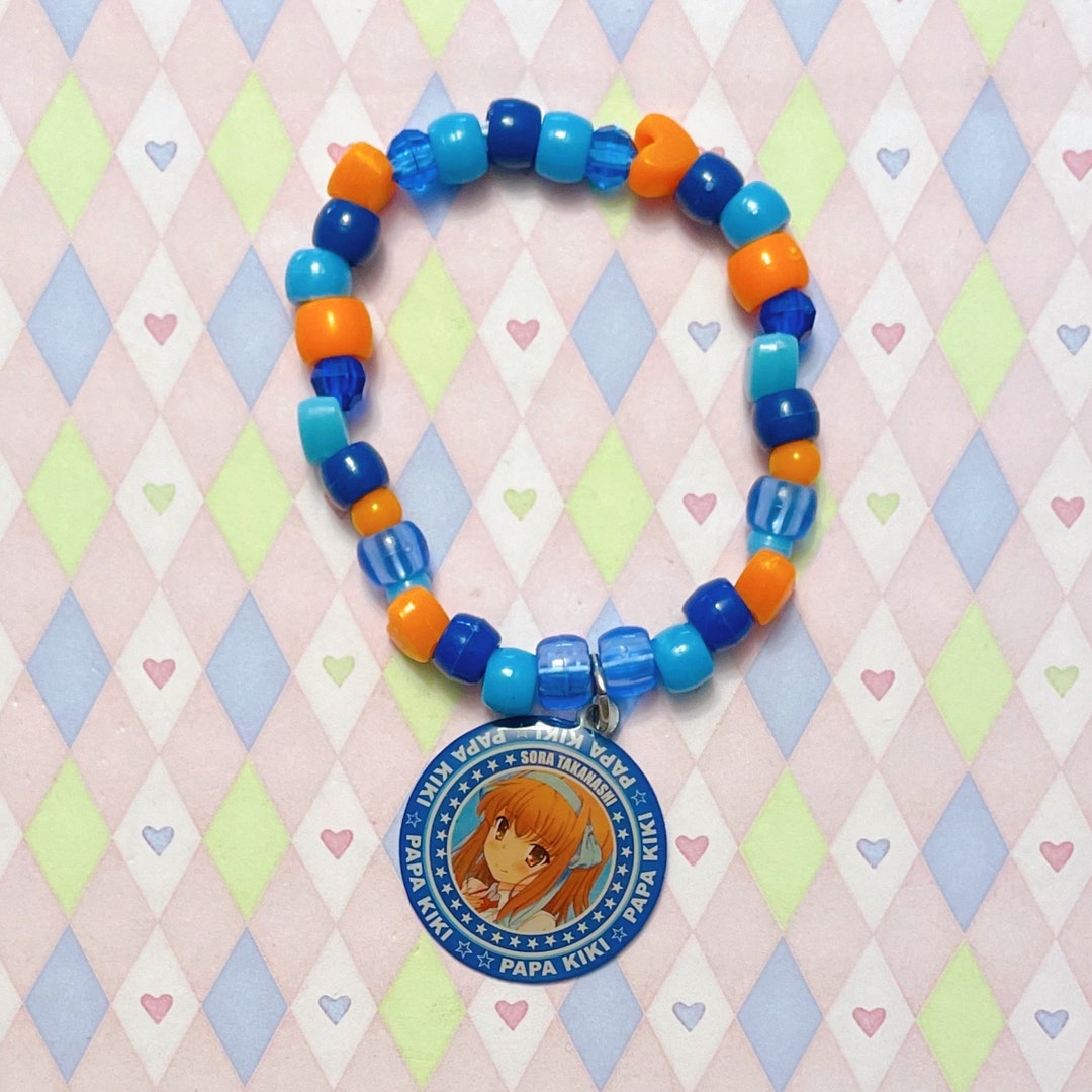 Blue Orange Animecore Girl Handmade Kawaii Kidcore Kandi Decora Pastel ...