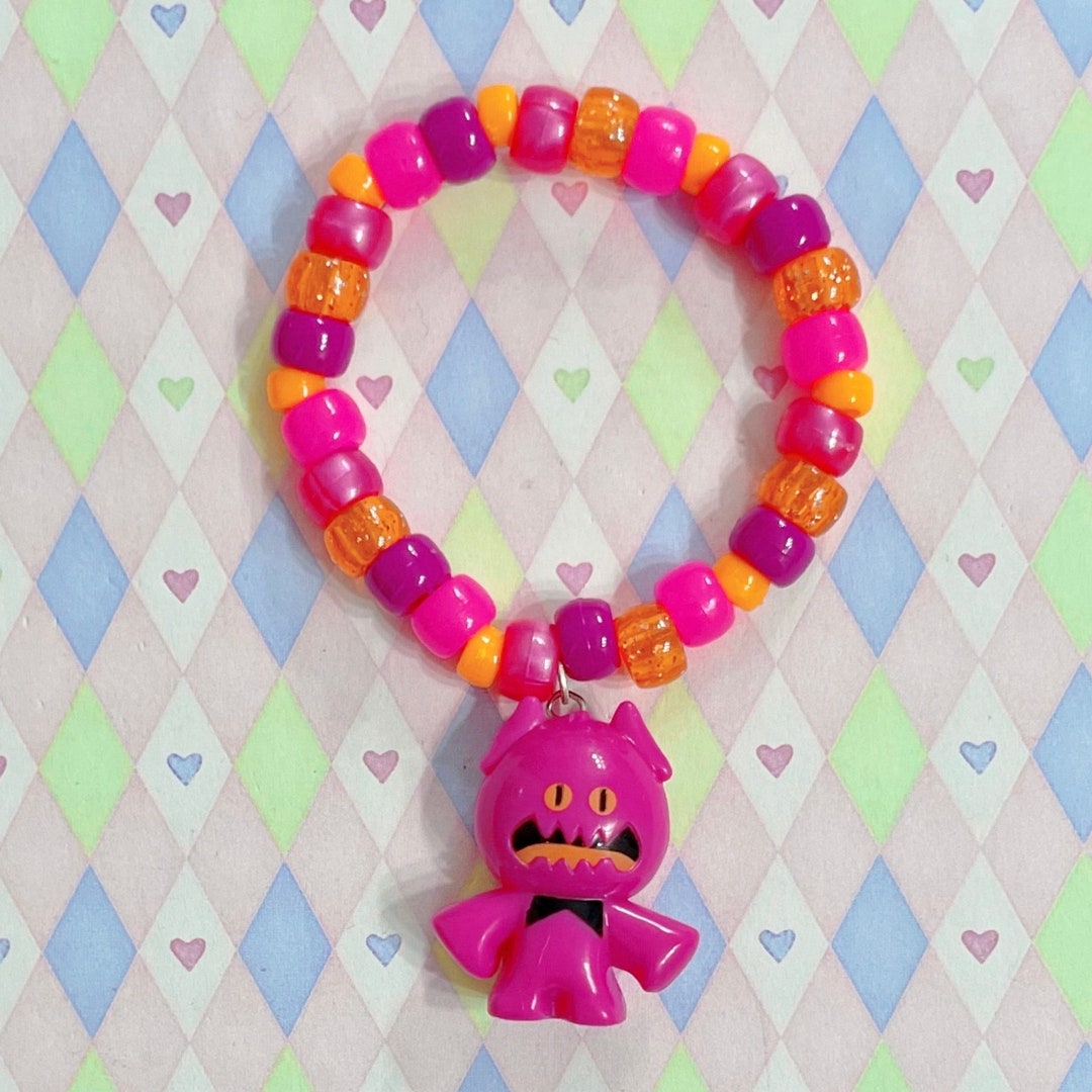 Pink Y2k Monster Scenecore Handmade Kawaii Kidcore Kandi Decora Pastel ...