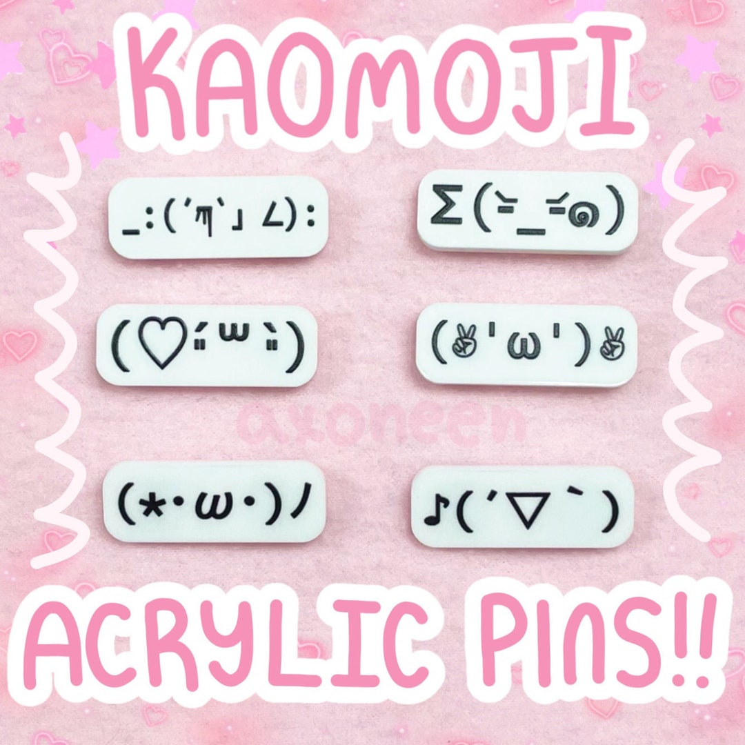 Kaomoji Japanese Emoticon Kawaii Decora Cute Acrylic Pins 1.5 - Etsy