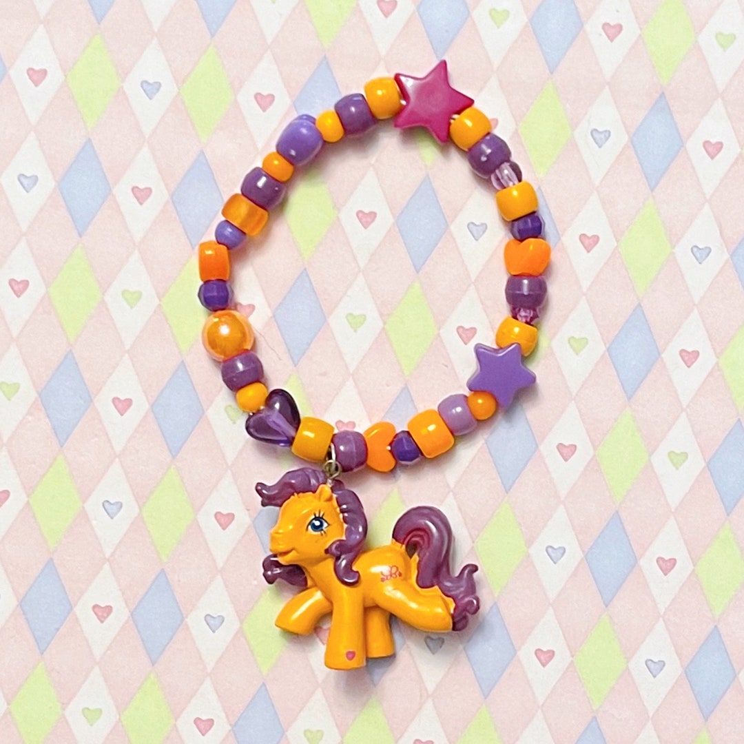 My Little Pony Orange Purple G3 Handmade Kawaii Kidcore Kandi Decora ...