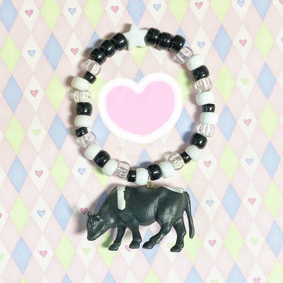 Dutch Belted Cow Black White Handmade Kawaii Kidcore Kandi - Etsy