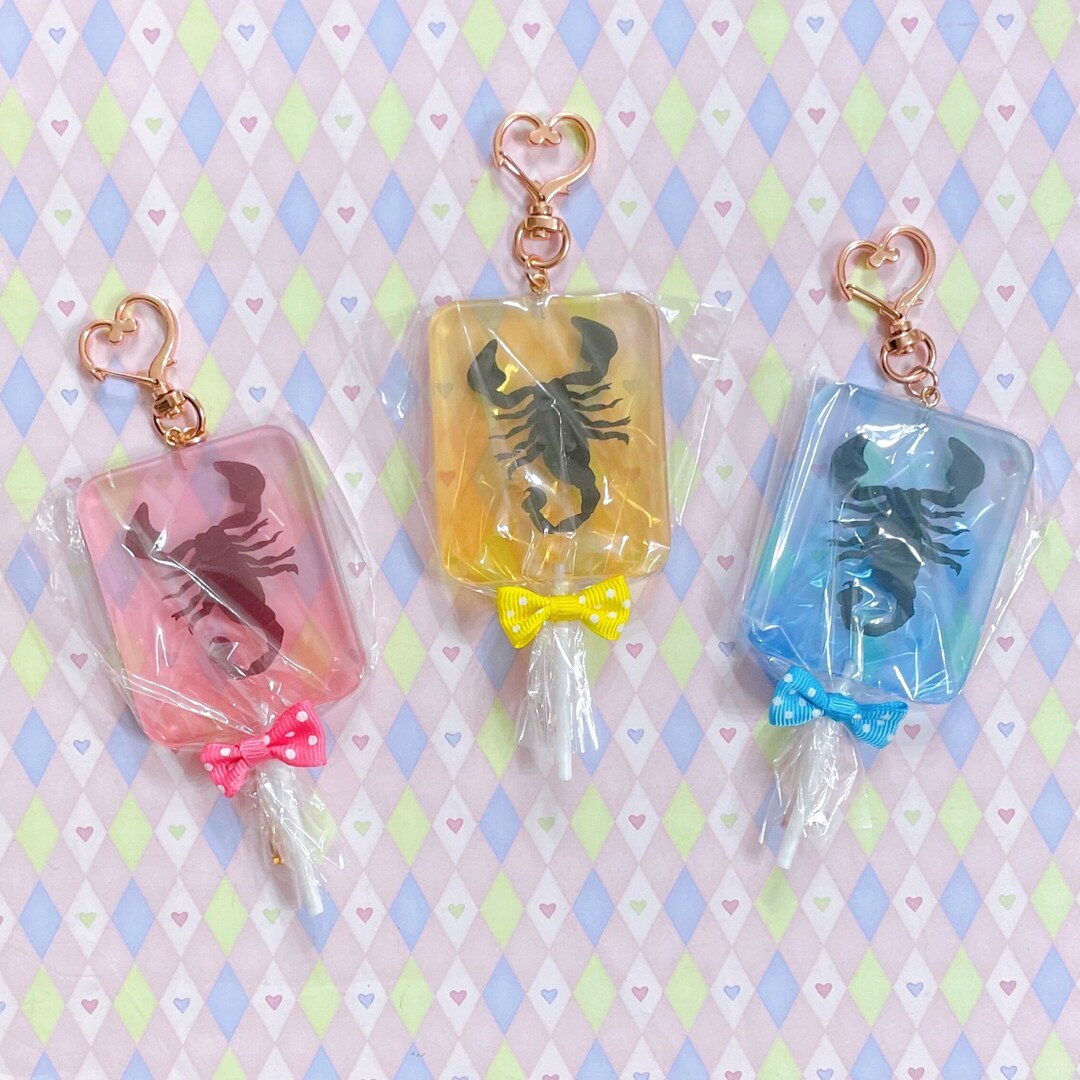 Pink Yellow Blue Scorpion Lollipop Fake Candy Creepy Cute Kawaii Double ...