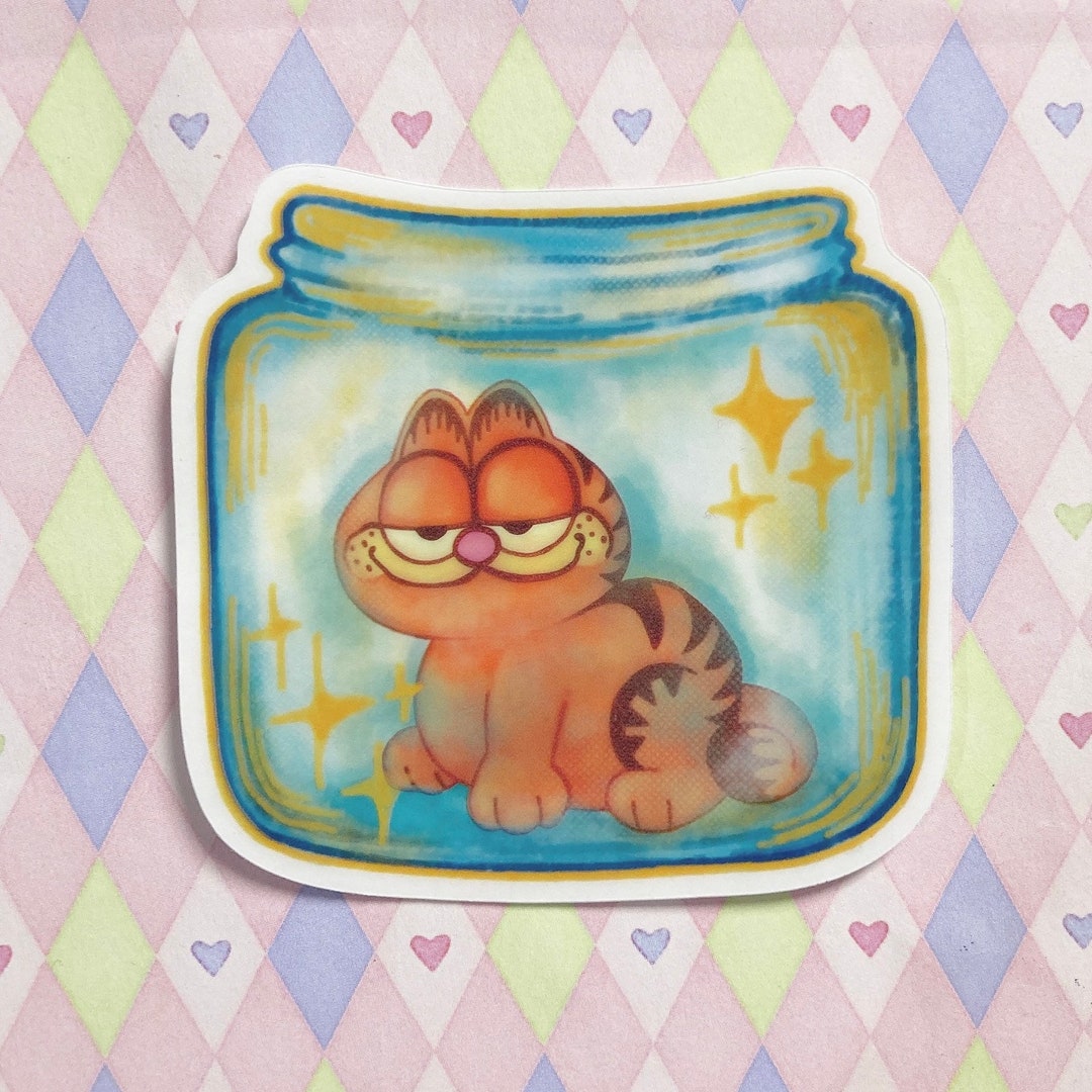 Garfield Meme Jar Transparent Sticker 3 - Etsy