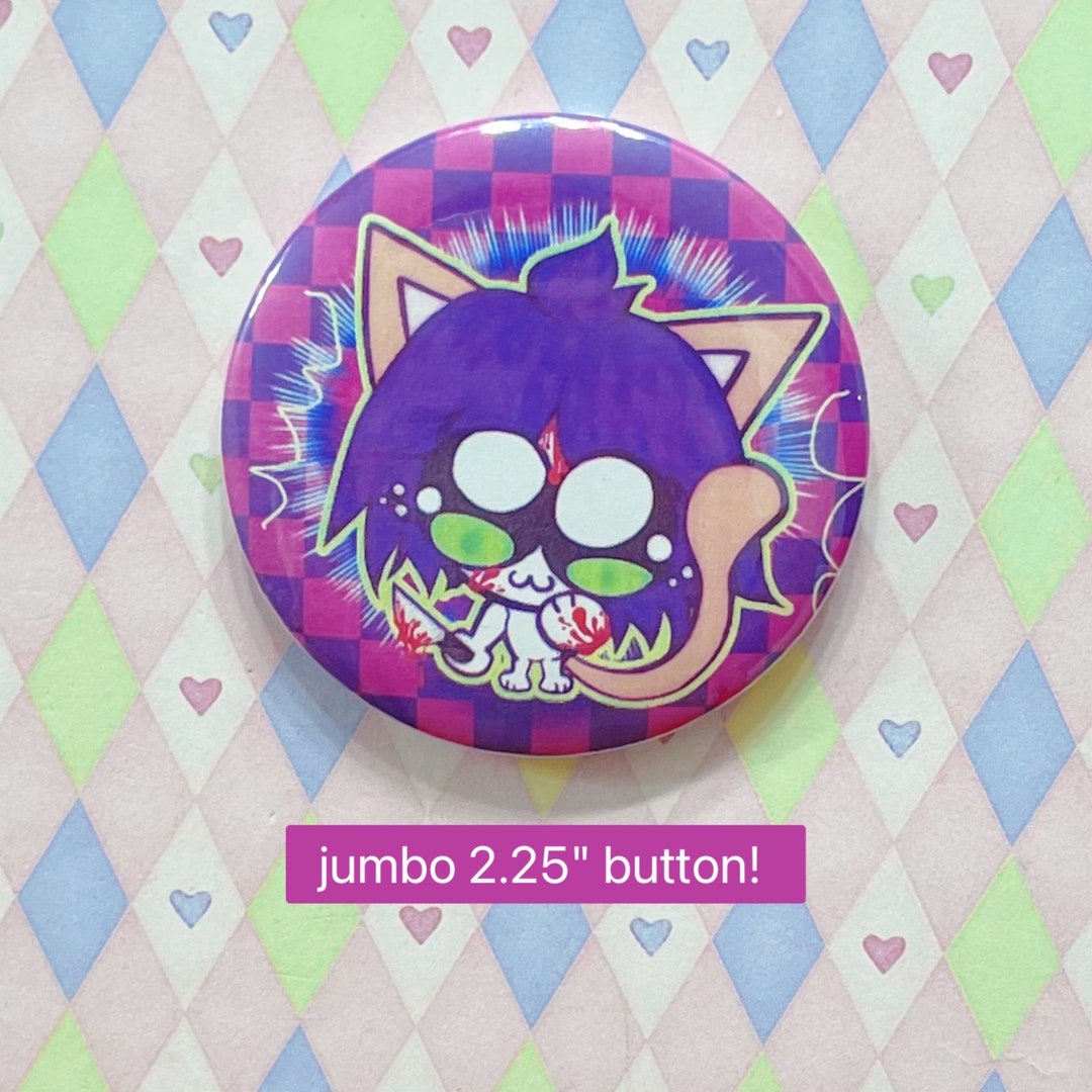 Yancat Scene Kawaii Yandere Catgirl Jumbo Button 2.25 - Etsy