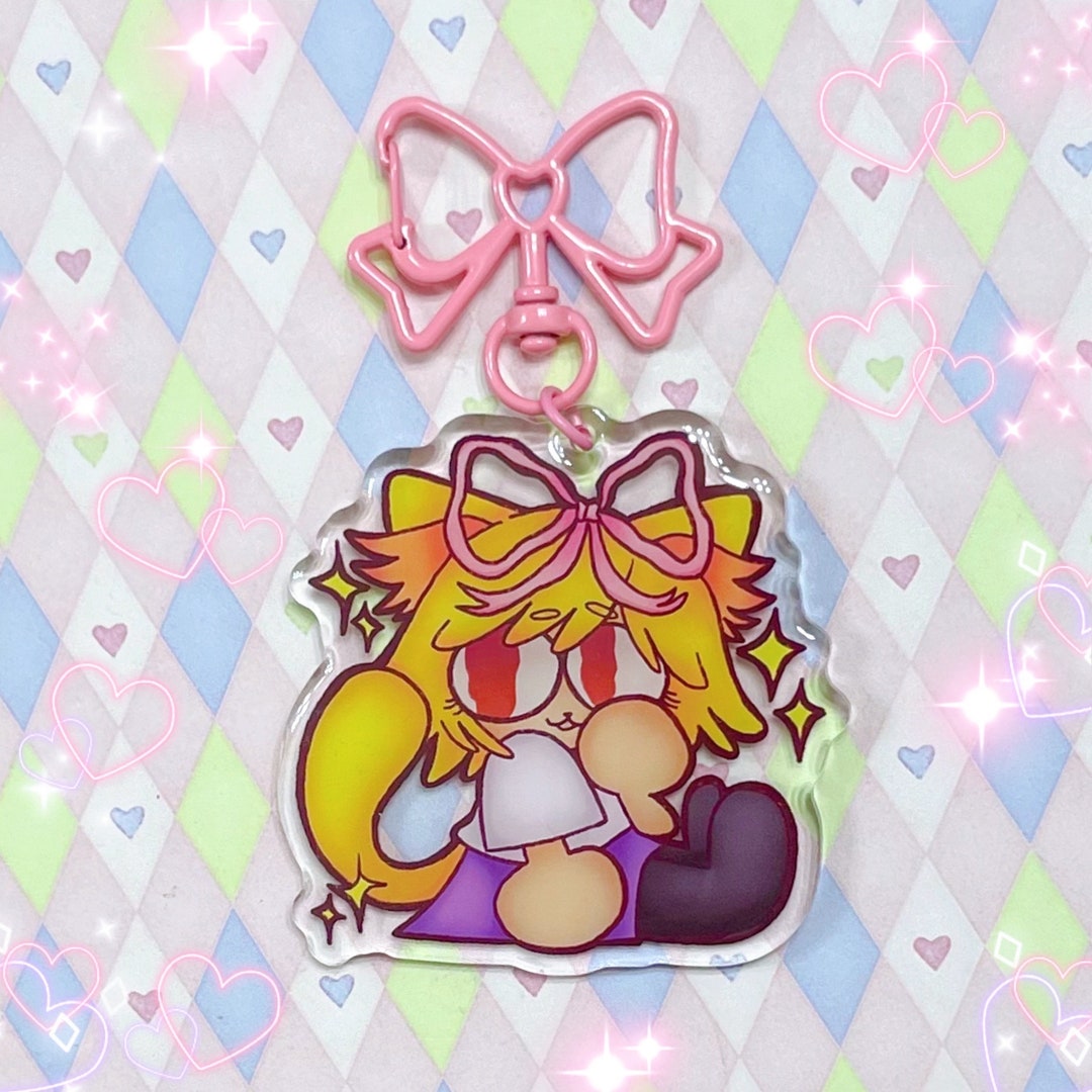 Type Moon Neco Arc Coquette Pink Bow Kawaii Cute Double Sided Epoxy ...