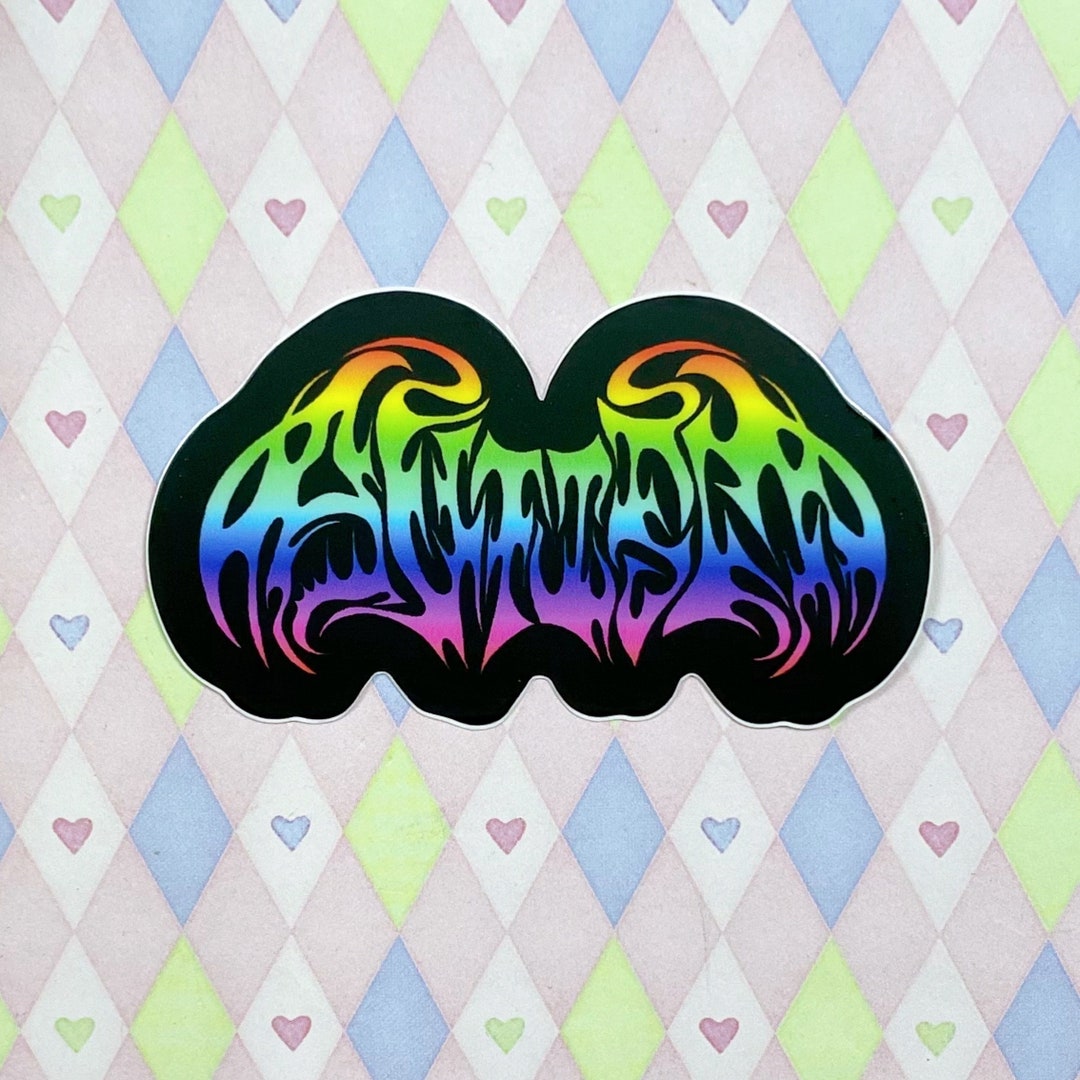 Autism Metal Cyber Text Rainbow Black Sticker! (3") - Etsy