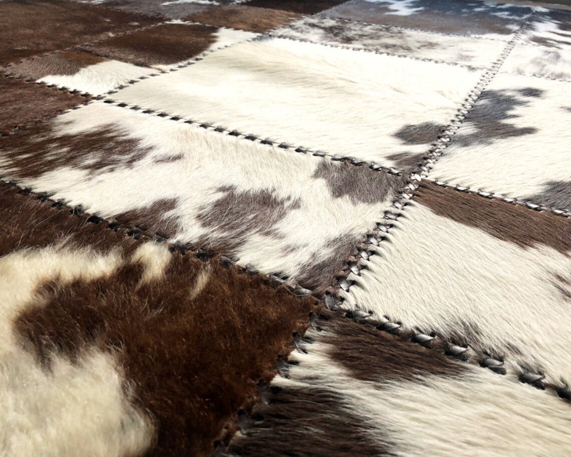 HANDMADE 100% Natural COWHIDE RUG Patchwork Cowhide Area Rug | Etsy