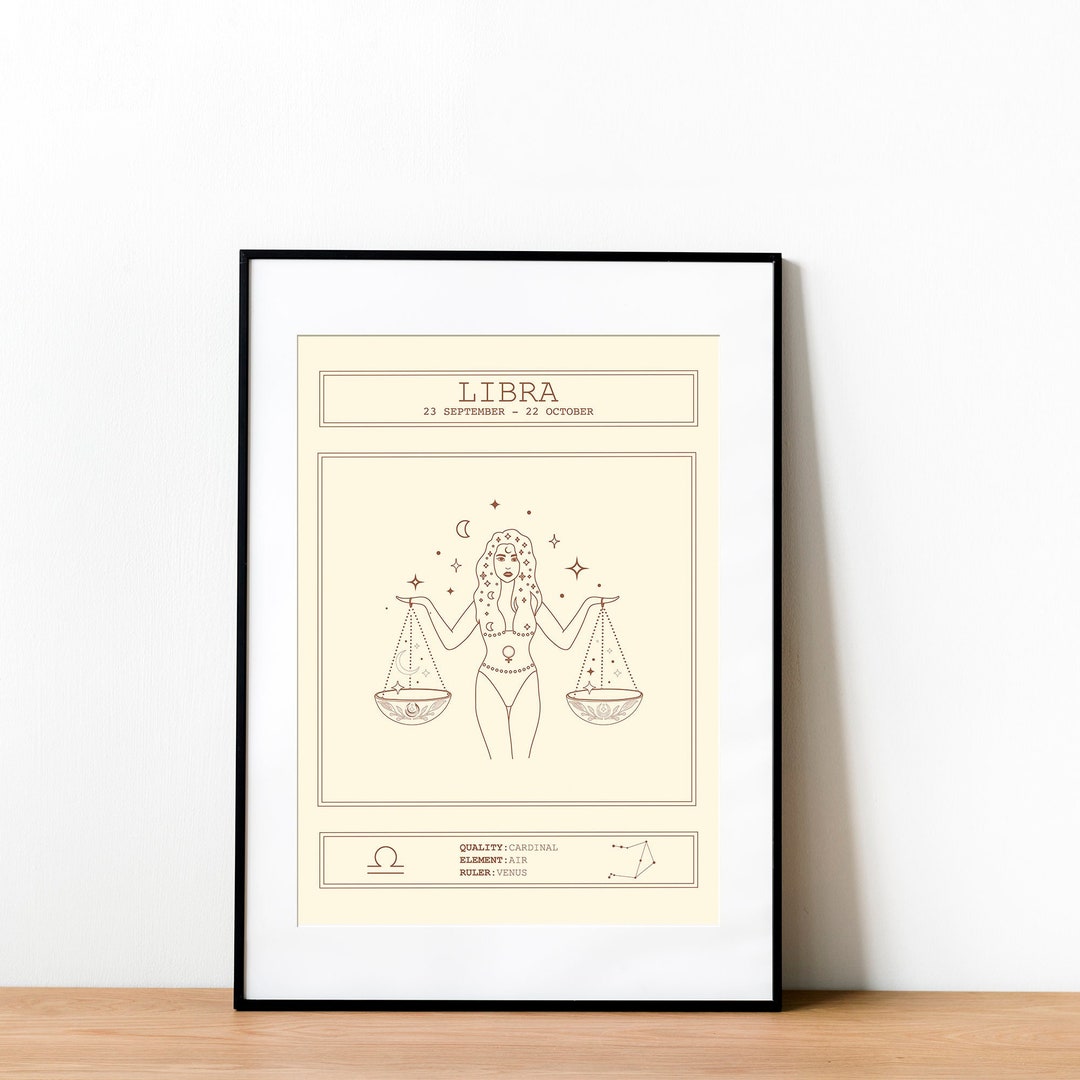 Printable Libra Zodiac Poster | Zodiac Print | Printable Wall Art ...