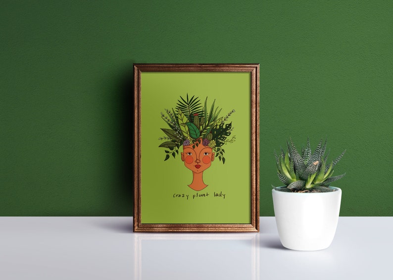 Crazy Plant Lady Print - Etsy