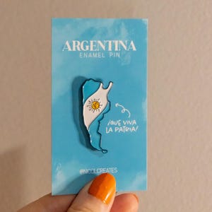 Mapa Argentina Pin - Enamel Pin | Argentina's Map and Flag - Etsy
