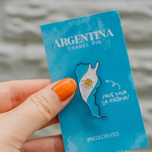 Mapa Argentina Pin - Enamel Pin | Argentina's Map and Flag - Etsy